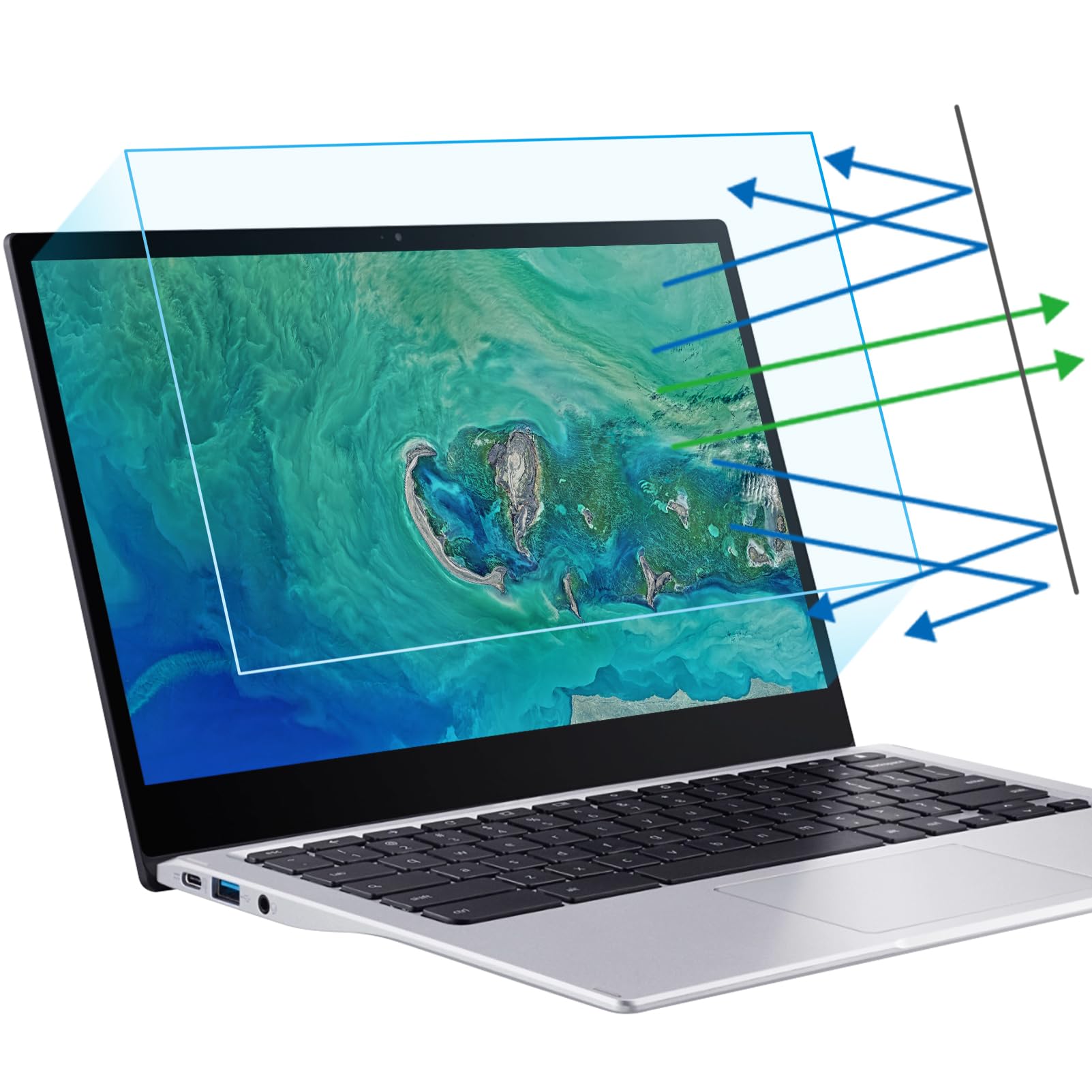 F FORITO 2-Pack 17 inch Anti Blue Light Screen Protector, Eye Protection Anti Glare & Blue Light Blocking Screen Filter Compatible with All 17" Laptops with 16:10 Aspect Ratio