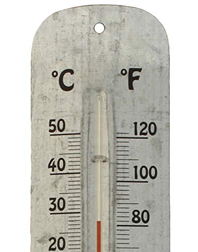 Bjerg Instruments Galvanized Steel Large Outdoor Thermometer 11.65 Inch Wall Thermometer