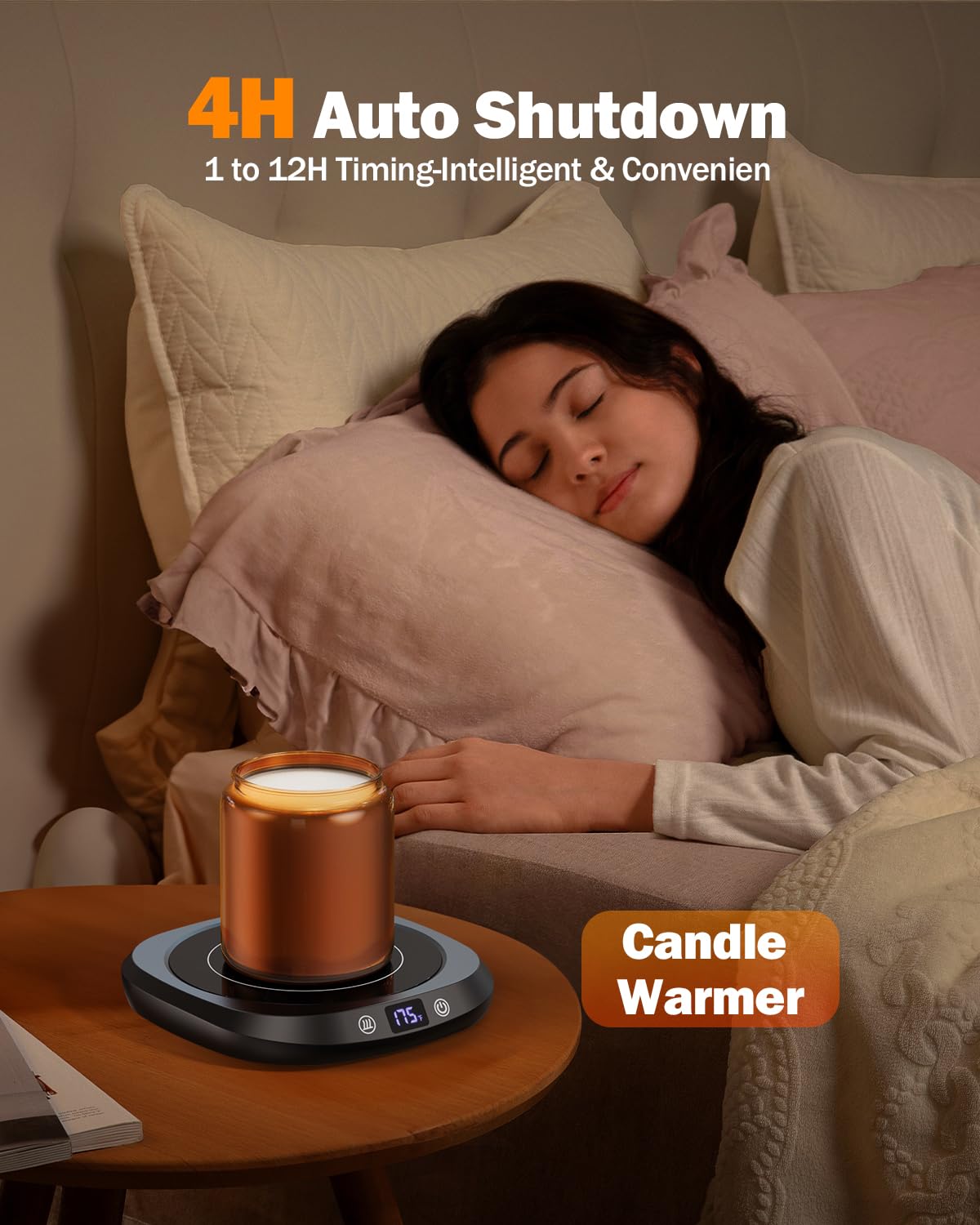 Coffee Mug Warmer -4S Fastest Heating Coffee Cup Warmer for Desk,5 Temp & 1-12H Timer Settings Auto Shutoff Candle Warmer,Ideal Coffee Gift Accessories with Greeting Card Keep Beverages Coffee Warmer
