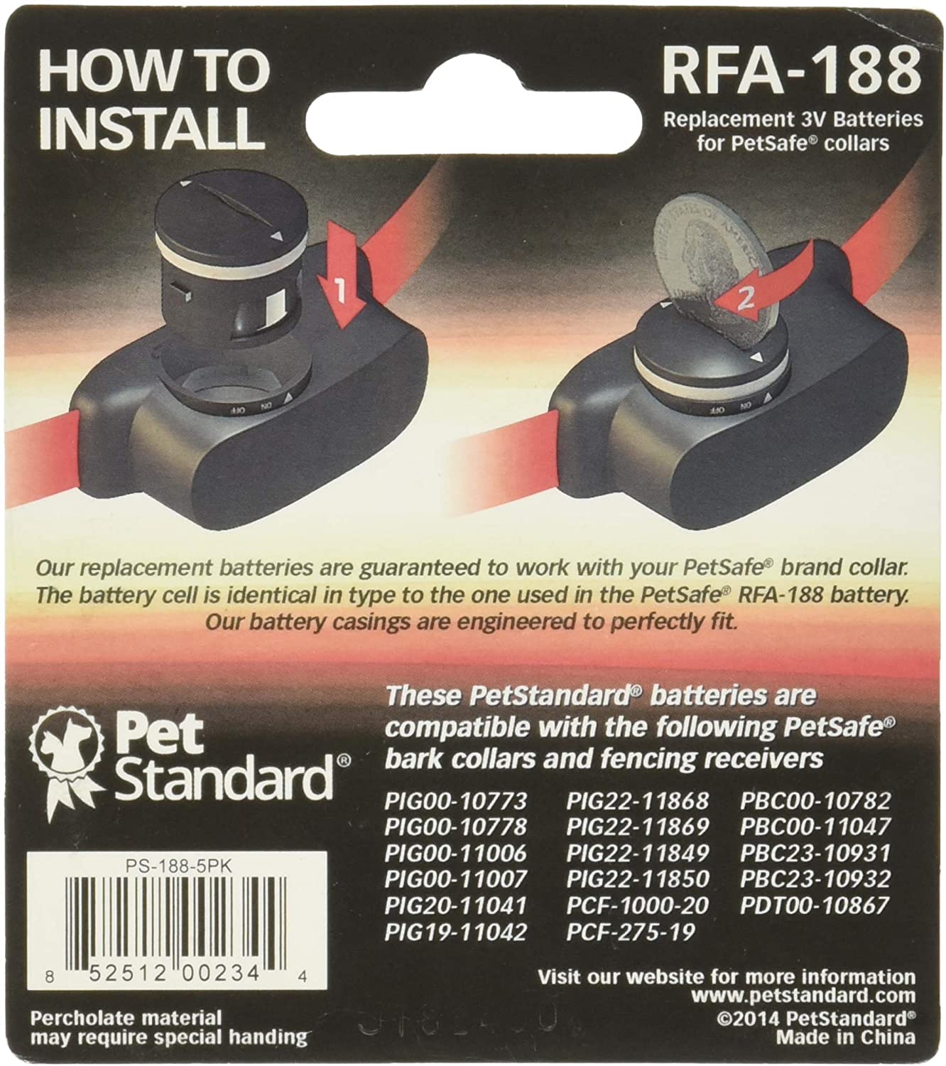 PetSafe Compatible RFA-188 Replacement Batteries (5-Pack)