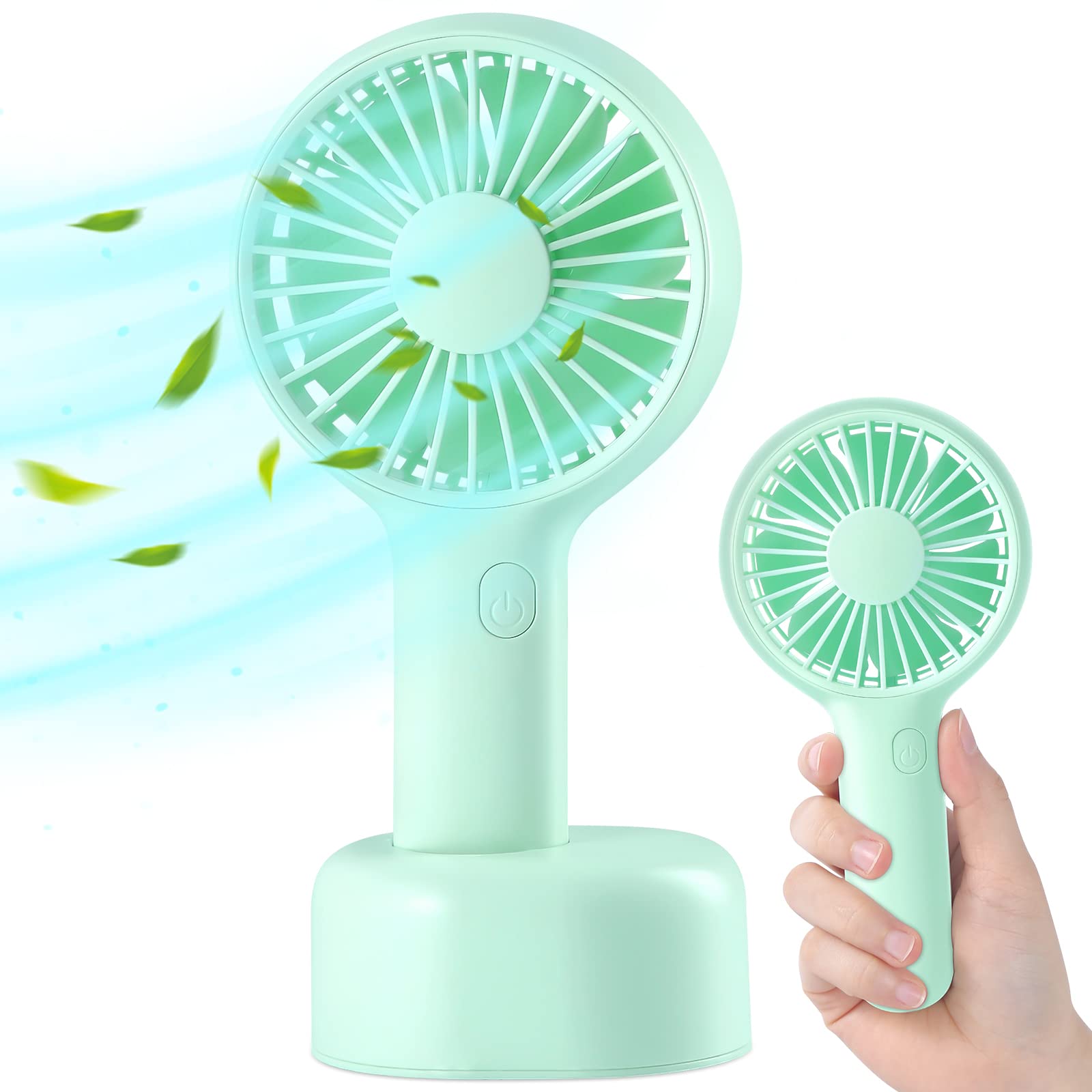 HOTWIND Portable Fan Mini Handheld Fan Desk Fan Battery Operated Small Personal Fan 3 Level Speed Adjustable Rechargeable USB Fan Cute Design Powerful for Stylish Kids Girls Women Men Indoor Outdoor