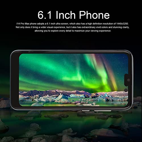 ciciglow 6.1in 3G Mobile Phone, i14 Pro Max Cheap Smartphone, 4GB RAM 32GB ROM, 8MP 16MP Camera, Face ID, for Android 11, 6800mAh, Bluetooth WiFi FM, Dual SIM (Green)(US)