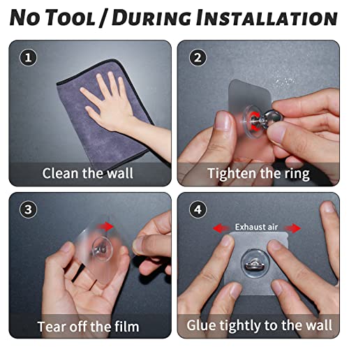 Ceiling Hooks, Practical Wall Hanging Auxiliary Hook, Stainless Steel,Waterproof,Nail-Free Adhesive Wall Hook,for Indoor and Outdoor Hanging Plants,Wind Chimes,Hangers, Decoration Hook,4 Pcs