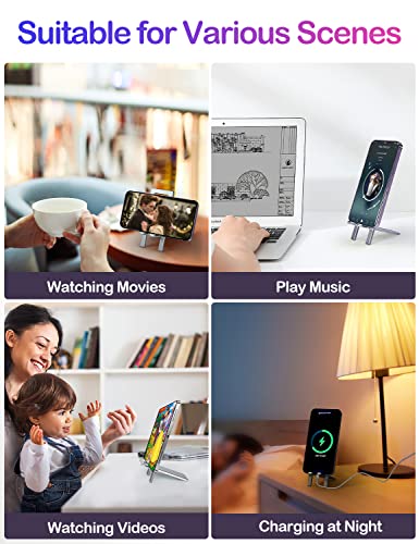 Cell Phone Stand for Desk,Adjustable Phone Stand Holder,Foldable Desk Phone Mount Stand Holder Compatible with All Mobile Phones,Portable iPhone Stand/Dock/Cradle,Versatile Phone Stand(Flat-Small)