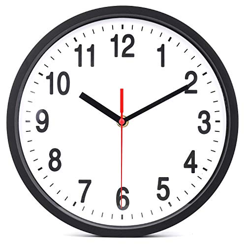 Foraineam 2-Pack Silent Non Ticking Wall Clock - 10 inch Quartz Battery Operated Clock - Easy to Read with Modern and Elegant Design