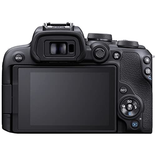 Canon EOS R10 Mirrorless Camera w/RF-S 18-45mm f/4.5-6.3 is STM + EF 75-300mm f/4-5.6 III Lens + 2X 64GB Memory + Case + Microphone + LED Video Light + More (35pc Bundle)