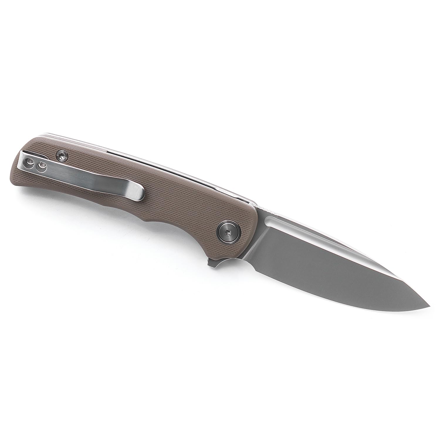 Miguron Knives M Talism Flipper Folding Knife 3.01" Satin D2 Blade Tan G10 Handle Pocket Knife MGR-810TN