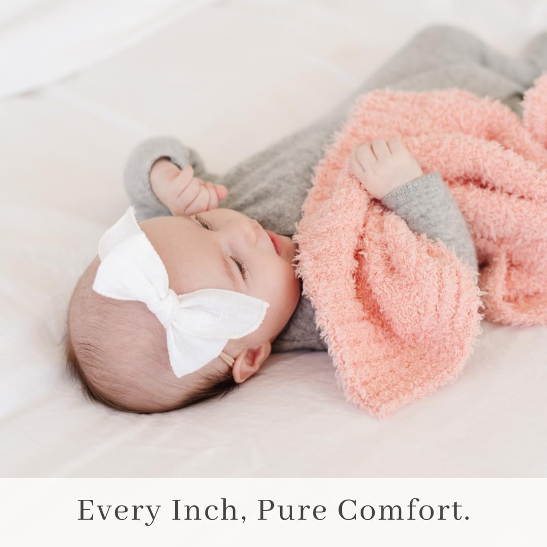SARANONI Bamboni Luxury Baby Blanket | Plush Blanket for Infant Boys & Girls | Receiving Blanket 30β x 40β | Peach