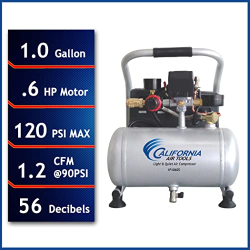 California Air Tools CAT-1P1060S Light & Quiet Portable Air Compressor, Silver