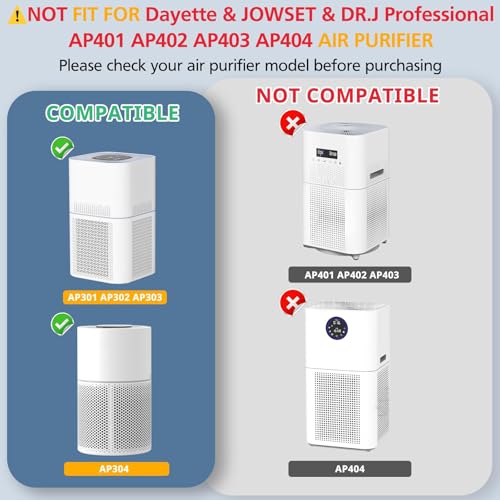 AP301 Replacement Filter, Compatible with Dayette AP301 AP302 and JOWSET AP301 AP302 AP303 and AIRJOWSET AP304 Air Purifier, H13 True HEPA Filter, NOT FOR AP401 AP402 AP403 AP404 Air Purifier
