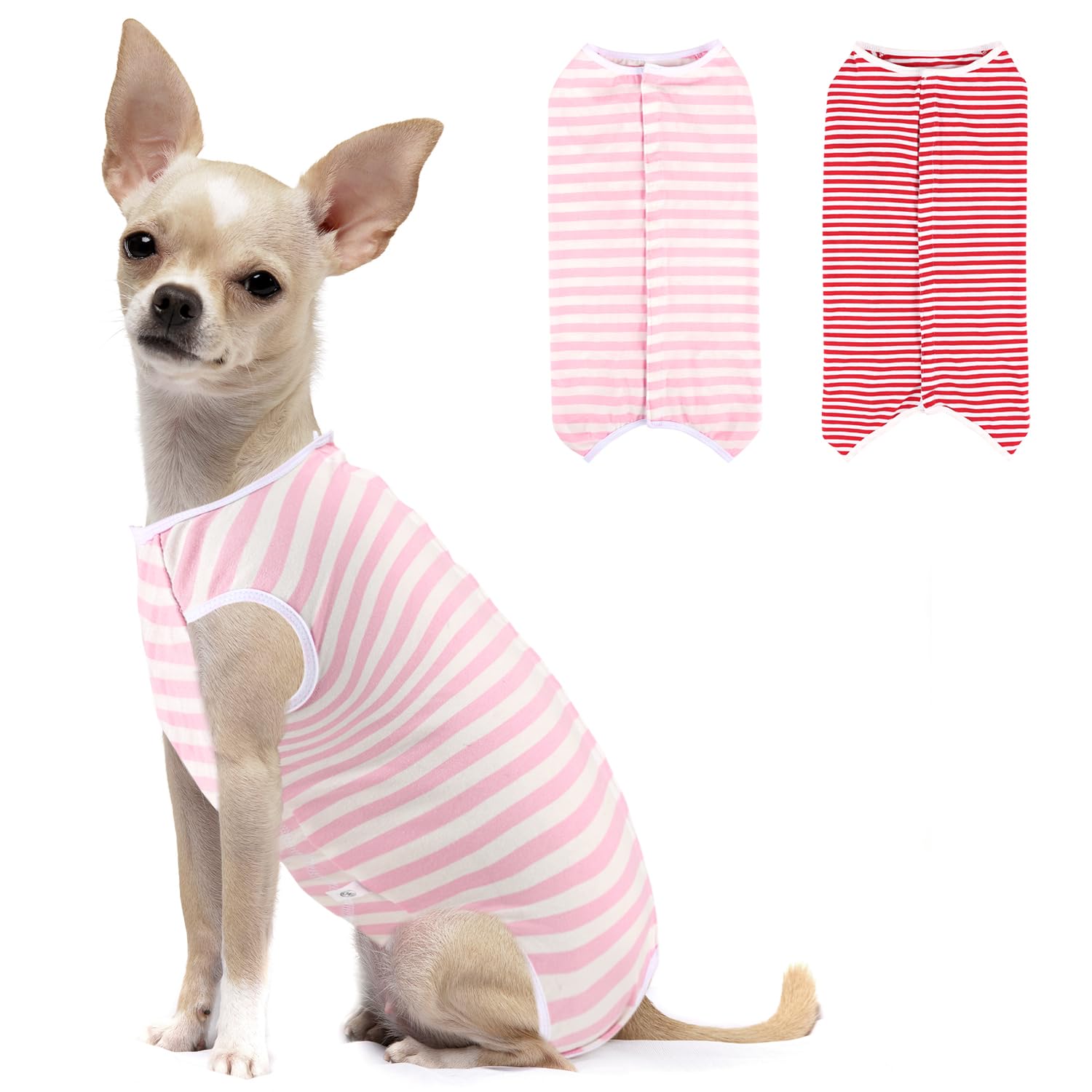 Parderry 2 Packs Dog Recovery Suit for Surgery Dog Onesie Surgical Clothes Bodysuit for Male and Female Substitute E-Collar& Cone