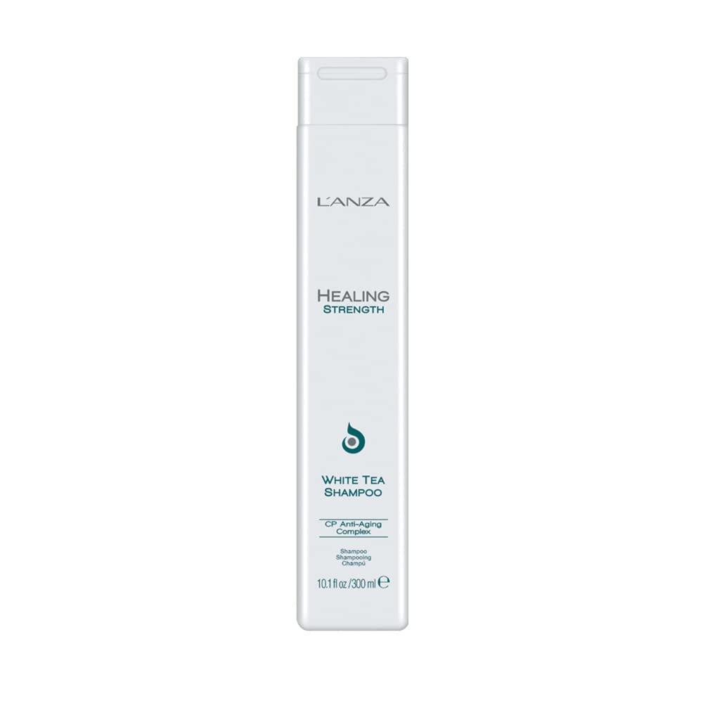 L'ANZA Healing Strength White Tea Shampoo, Shampoo For Dry, Damaged Hair, Boosts Shine, Strengthens, Protects and Restores Weak, Fragile, and Aged Hair Against Split Ends & Frizz Control (10.1 Fl Oz)
