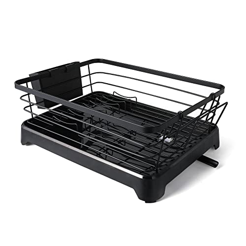 Dinkich Dish Drying Rack with Tray, Stainless Steel Rust Proof Dish Rack for Kitchen Counter Cabinet Tabletop, Kitchen Storage and Organisation Holder