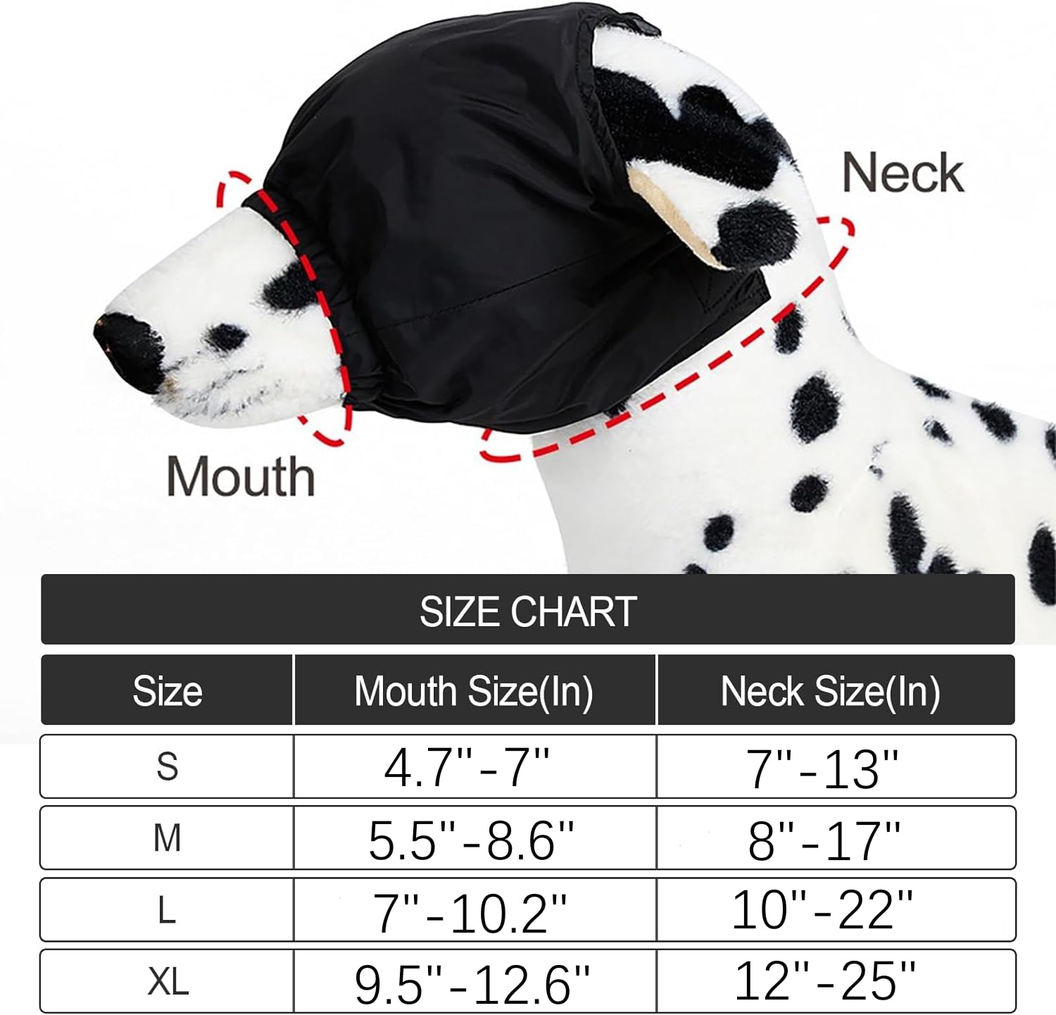 Dog Eye Mask - Dog Calming Cap Doggy Blindfold Shading Dog Eye Cover, Prevent Barking & Hair Free Pet Head Wrap for Small Medium Dogs (S)