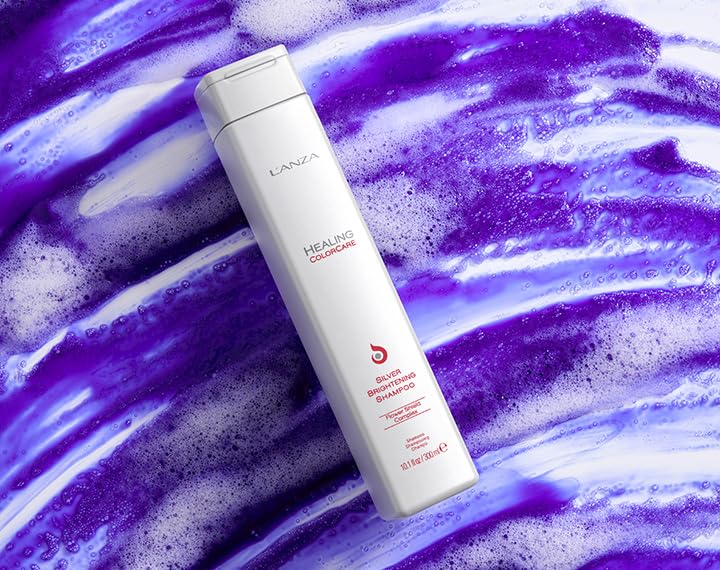 L'ANZA Healing ColorCare Silver Brightening Shampoo, for Silver, Gray, White, Blonde & Highlighted Hair, Boosts Shine and Brightness while Healing, Controls Unwanted Warm Tones (10.1 Fl Oz)