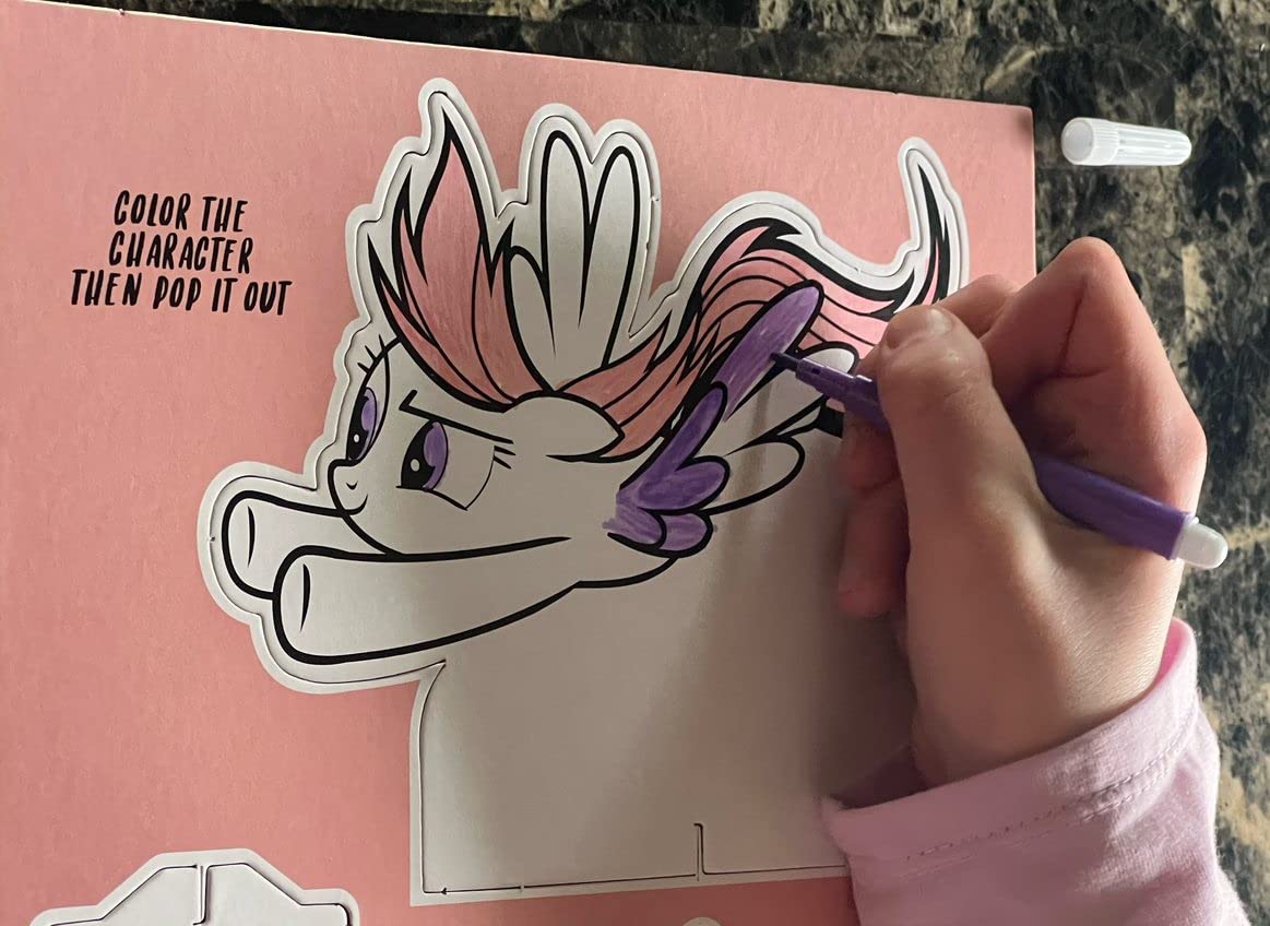 Montco Crafts My Little Pony Coloring Kit Pop Outz and Activity Play Set with Markers, Stickers and More