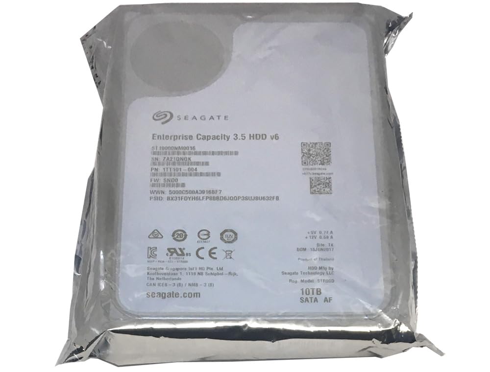 Seagate Enterprise Capacity | ST10000NM0016 | 10TB 7200 RPM SATA 6.0Gb/s 256MB Cache Hyperscale 512e 3.5" Hard Disk Drives (Renewed)