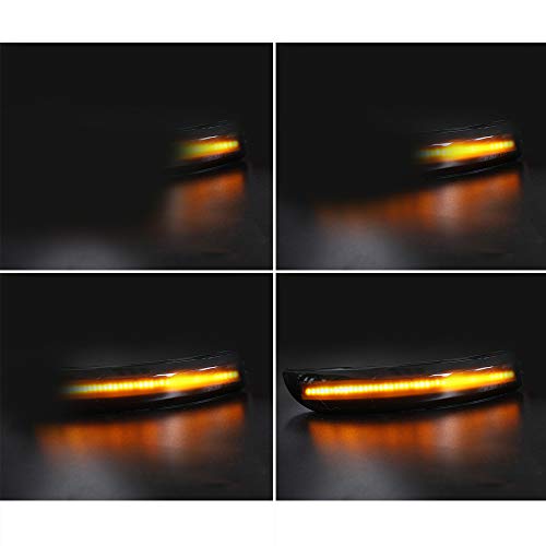 autboom Smoked Lens Sequential Amber Led Mirror Turn Signal Light Side Marker Lamp Assembly Compatible with Ford 2012-2018 Focus ST、SE、RS Titanium, 2013-2019 Kuga Escape, 2015-2018 C-Max