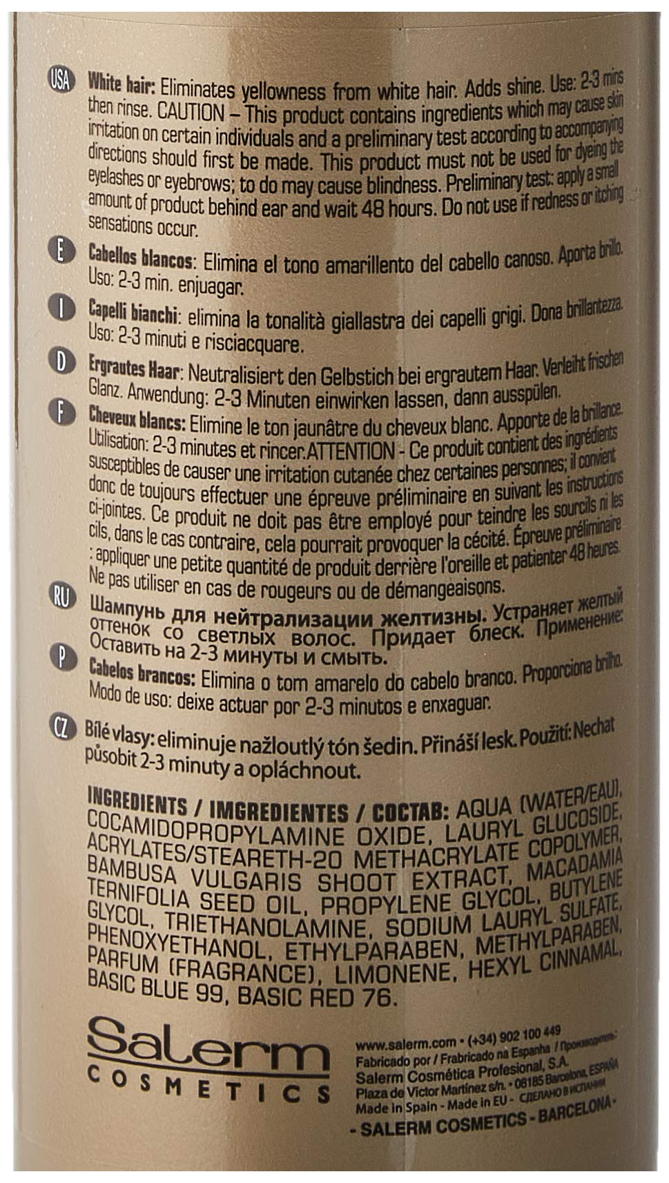 Salerm Shampoo For White Hair, 16.8 Ounce