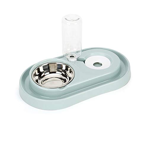 Double Dog Cat Bowls Water and Food Bowl Setļ¼Detachable Stainless Steel Bowl Automatic Water Dispenser Bottle Pet Feeder for Small or Medium Size Dogs Cats Puppy Kitten Rabbit