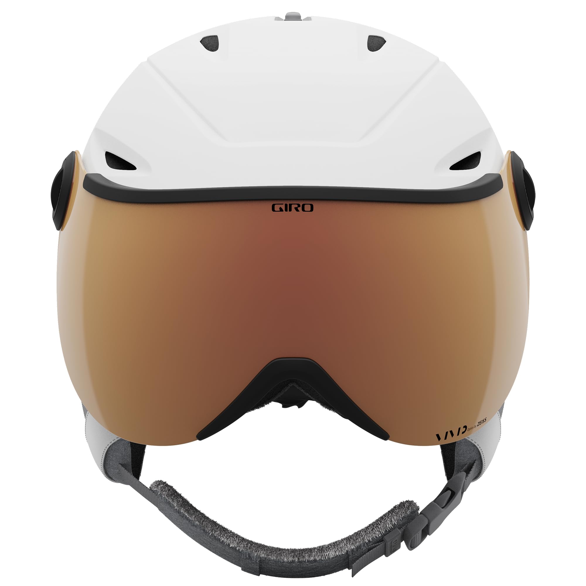 Giro Essence MIPS Vivid Snowboard Ski Helmet for Women & Youth w/Integrated Shield/Visor - Matte White - M (55.5-59cm)