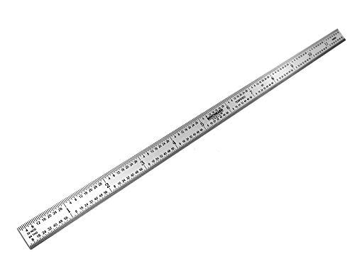 Benchmark Tools 466651 Flexible 12 Inch 5R Machinist Rule with 1/10, 1/100, 1/32 and 1/64 Markings Stainless Steel Non-Glare Satin Chrome Finish Conforms to EEC-1 Accuracy Standards (1)