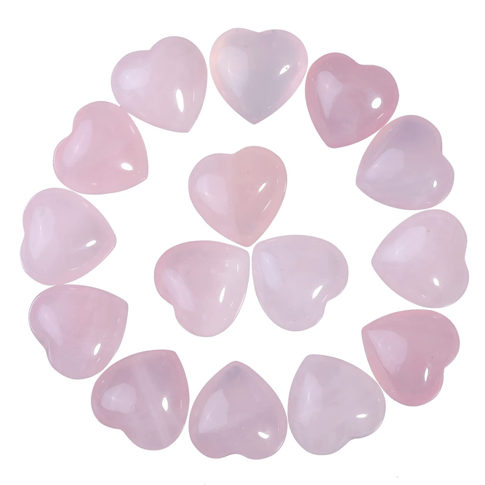 mookaitedecor Bundle - 2 Items: 7 PCS Indian Agate Crystal Polyhedral DND Dice Set & Pack of 15 Natural Rose Quartz Crystal Heart Love Stones Carved Palm Worry Stone for Home Decor