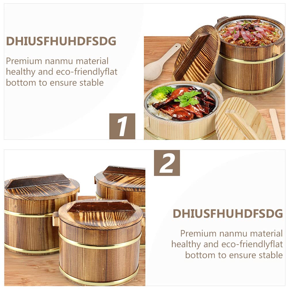 Cabilock Sushi Rice Cooling Bowl Stainless Steel Rice Bowl Rice Cooking Tub with Lid Select Stainless Rice Warmer for Home Restaurant Rice Sushi Bowl 20X20CM