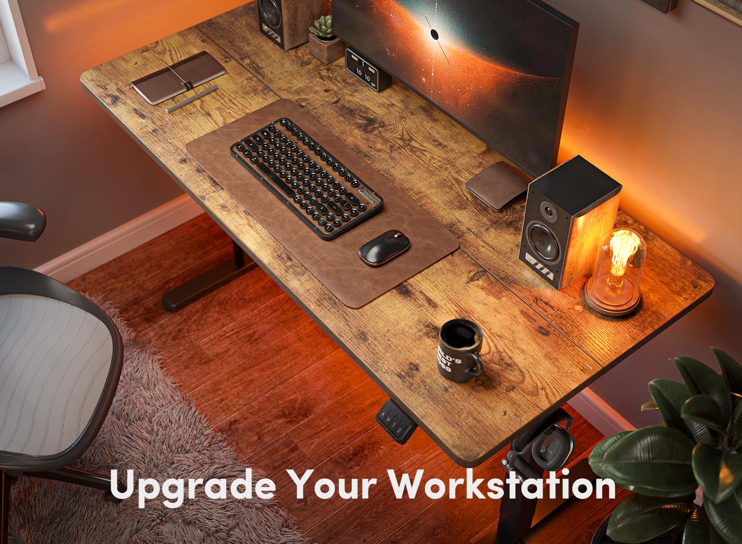 FEZIBO Electric Standing Desk, 40 x 24 Inches Height Adjustable Stand up Desk, Sit Stand Home Office Desk, Computer Desk, Black