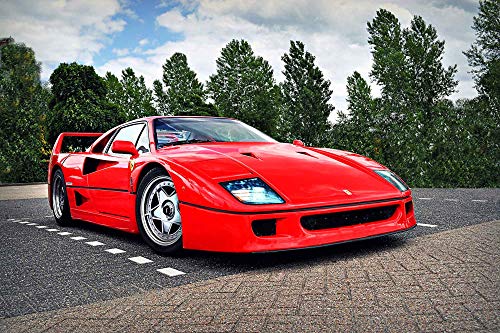 Canvas Art Print of XOTIKS Ferrari F40 - Fine Art Giclee Canvas Print Wall Art. Professional gallery wrap style and ready to hang Photo on Canvas Gallery Wrap Wall Display. (498) (16" x 24")