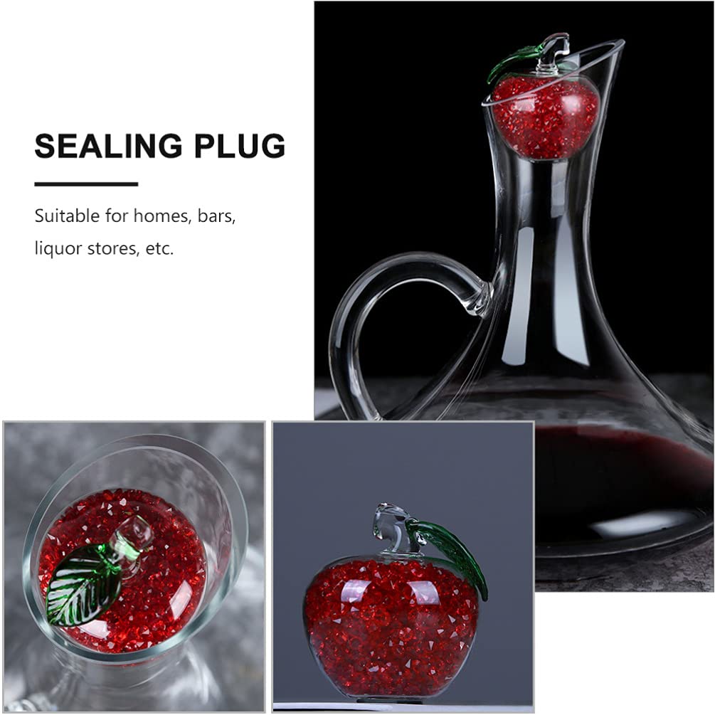 Cabilock Wine Bottle Glass Plug Ball Stoppers Fruit Shaped Caps for Wine Decanter Carafe Bottle Replacement Sealing Stoppers