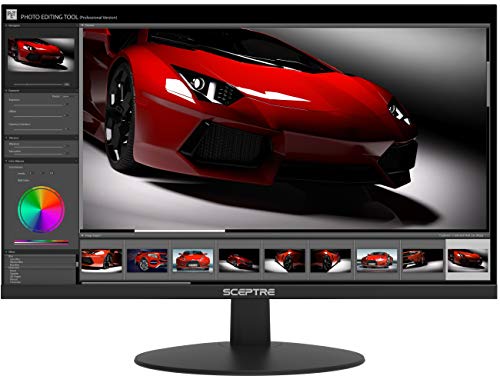 Sceptre E225W-19203R 22" Ultra Thin 75Hz 1080p LED Monitor 2X HDMI VGA Build-in Speakers & Logitech MK345 Wireless Combo – Full-Sized Keyboard with Palm Rest and Comfortable Right-Handed Mouse