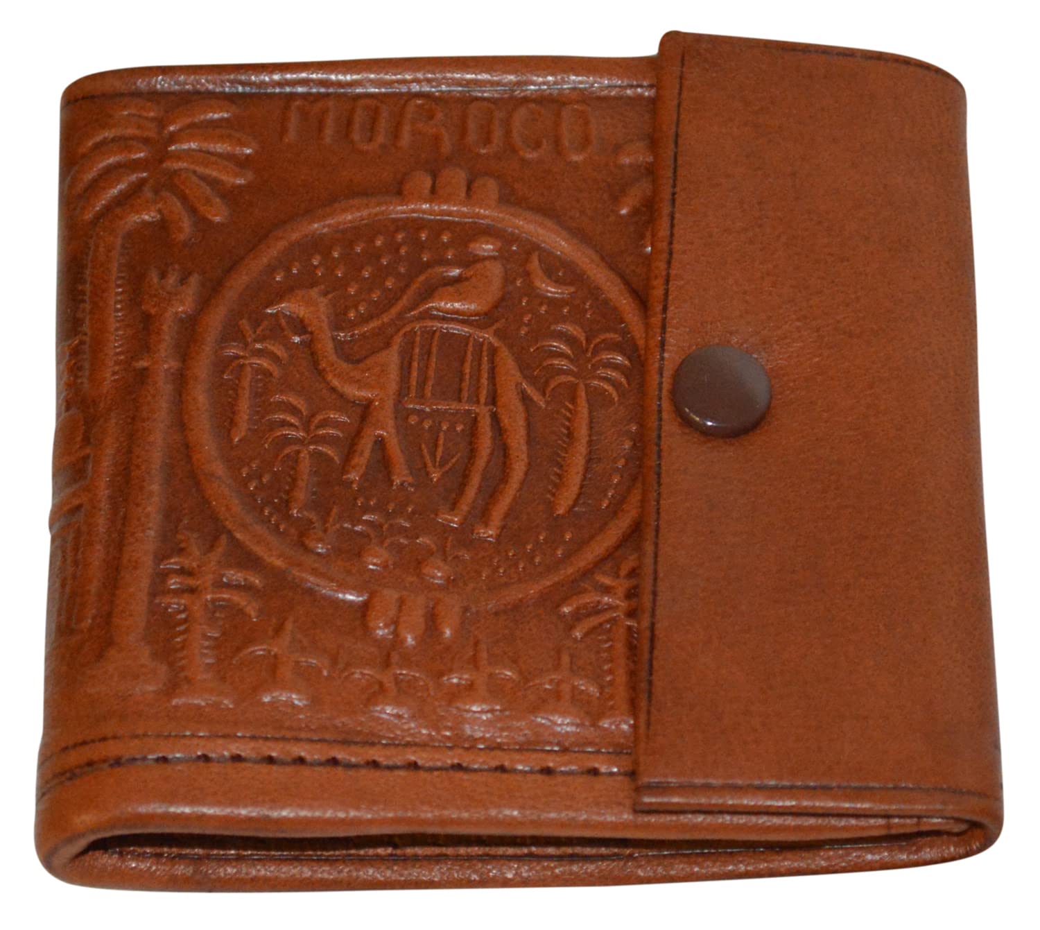 Moroccan Handmade Wallet Credit Card Leather Coin Change Pocket Small Brown
