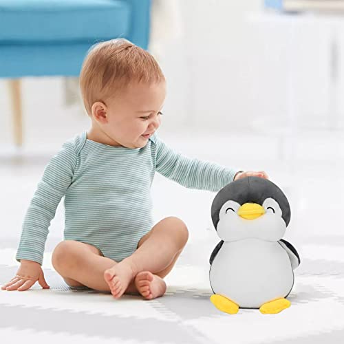SEENEEY Plushies Penguin Stuffed Animal Toys,Fat Penguin Plush Doll Boy Girl Girlfriend Valentine's Day Gift Cute Pillow (Grey,9.8in)