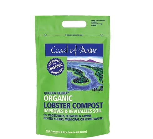 Coast of Maine OMRI Listed Quoddy Blend Lobster and Crab Organic Compost Plant Potting Soil Blend for Container Gardens and Flower Pots, 10 Pound Bag