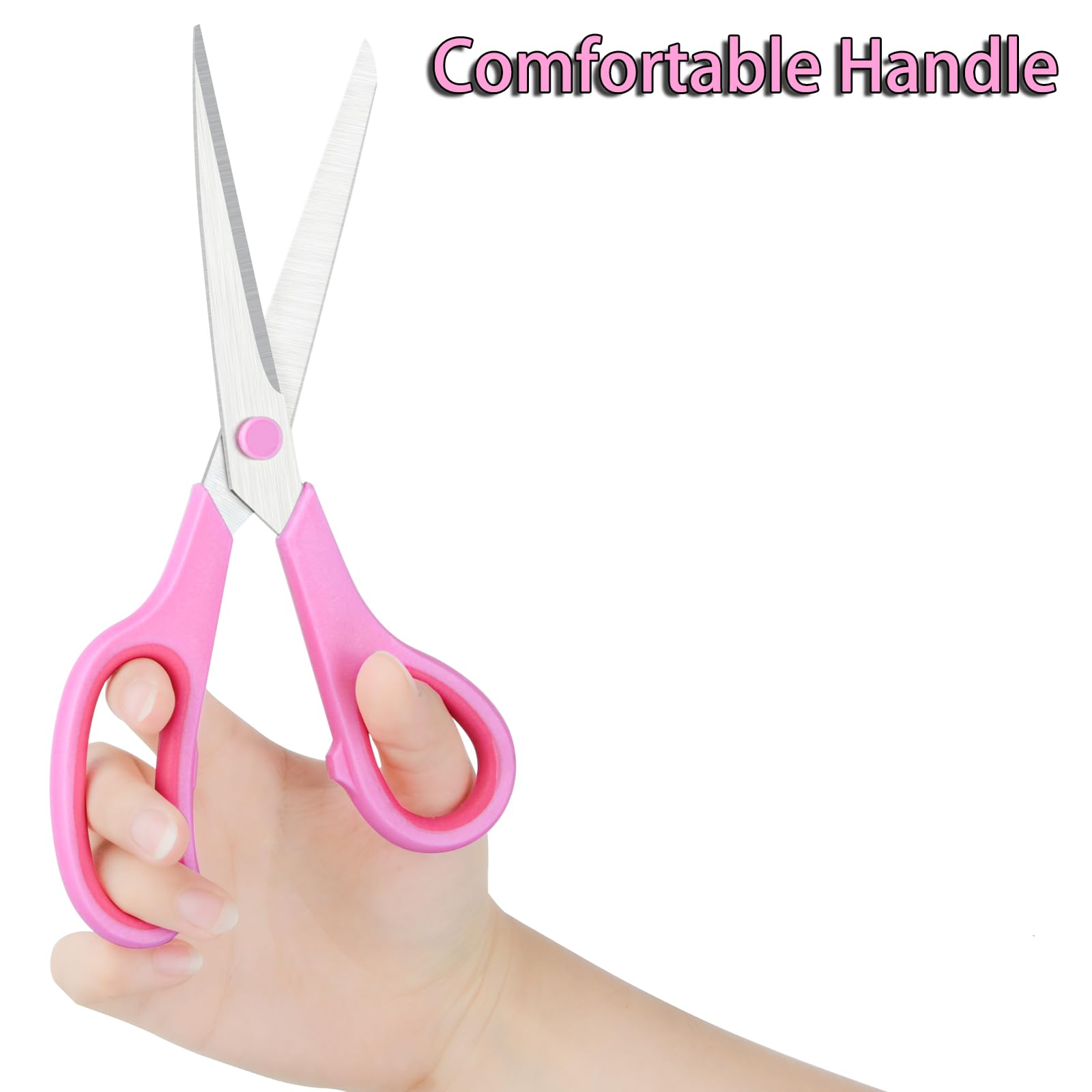 Pink Scissors for Office Home School Craft Sewing Fabric Supplies, 8 Inch(2 Pack)