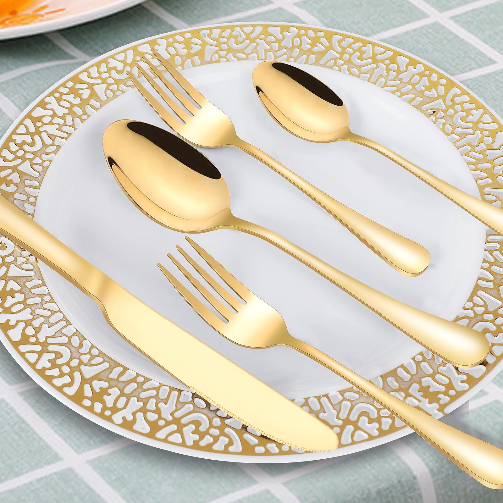 ITITT 60-Piece Silverware Set,Silverware Set for 12, Stainless Steel Flatware Cutlery Set For Home Kitchen Restaurant Hotel, Kitchen Utensils Set, Mirror Polished, Dishwasher Safe