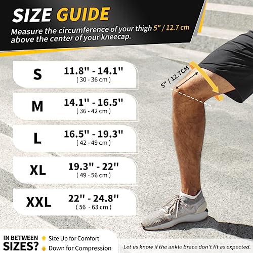 CAMBIVO 2 Pack Knee Braces for Knee Pain Women & Men, Knee Compression Sleeve with Side Stabilizers & Patella Gel Pad, Knee Support for Running, Hiking, Meniscus Tear, Arthritis, ACL, Joint Pain Relief(NS13,Black,Large)