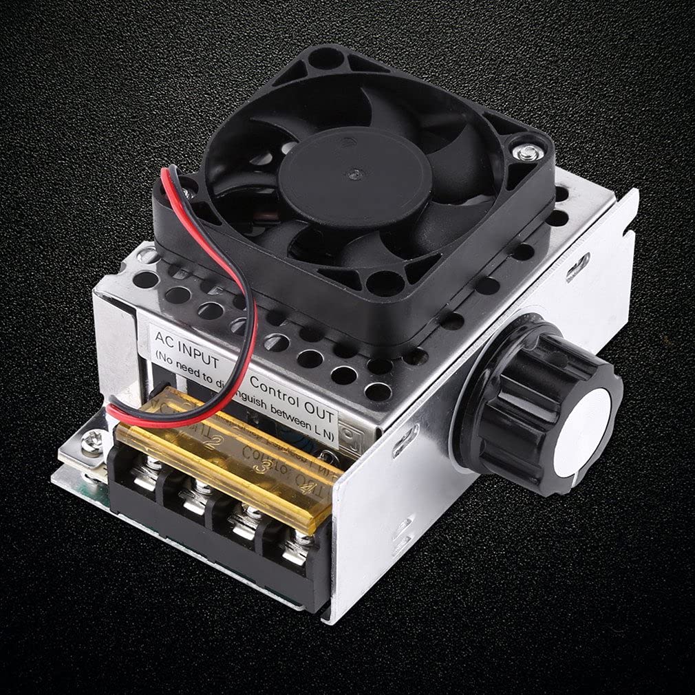 SCR Electric Voltage Regulator Dimmer Temperature Controller Motor Speed Controlling Module Board With Cooling Fan (110V AC 4000W )