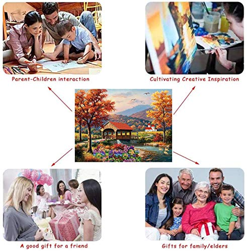 Coolstek Paint by Numbers Kits for Kids Adults Beginner, DIY Acrylic Oil Painting On Canvas,16 x 20 inch Autumn Fields-Without Frame