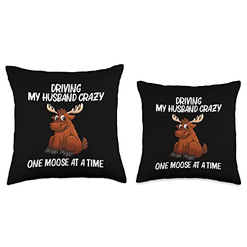 Cute Moose Gifts Moose Lover Accessories & Stuff Cool Women Girls Deer Alaska Moose Lovers Reindeer Throw Pillow, 16x16, Multicolor