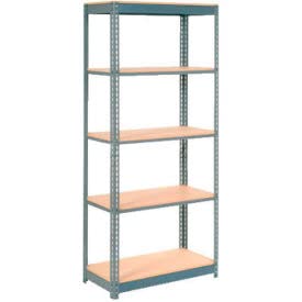 Global Industrial Heavy Duty Shelving 36"W x 24"D x 96"H With 5 Shelves, Wood Deck, Gray