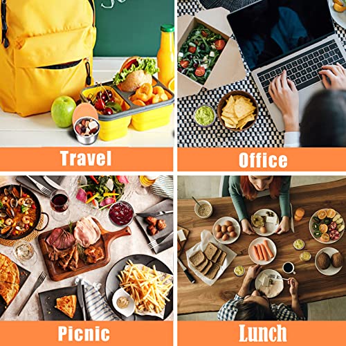 EFOBO 6 Piece Salad Dressing Container To Go, 1.7oz Reusable Small Containers with Lids, Fits in Bento Box for Lunch, Stainless Steel Leakproof Condiment Cup, Easy Open, Dipping Sauce Cups