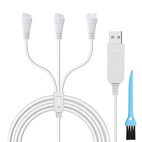 Charger Replacement for Panasonic Shaver ER-GB42-K, ES2216PC, ES-WL80-V Wet Dry Trimmer, 3-in-1 Charging Cord for Women Electric Razor, with Cleaning Brush