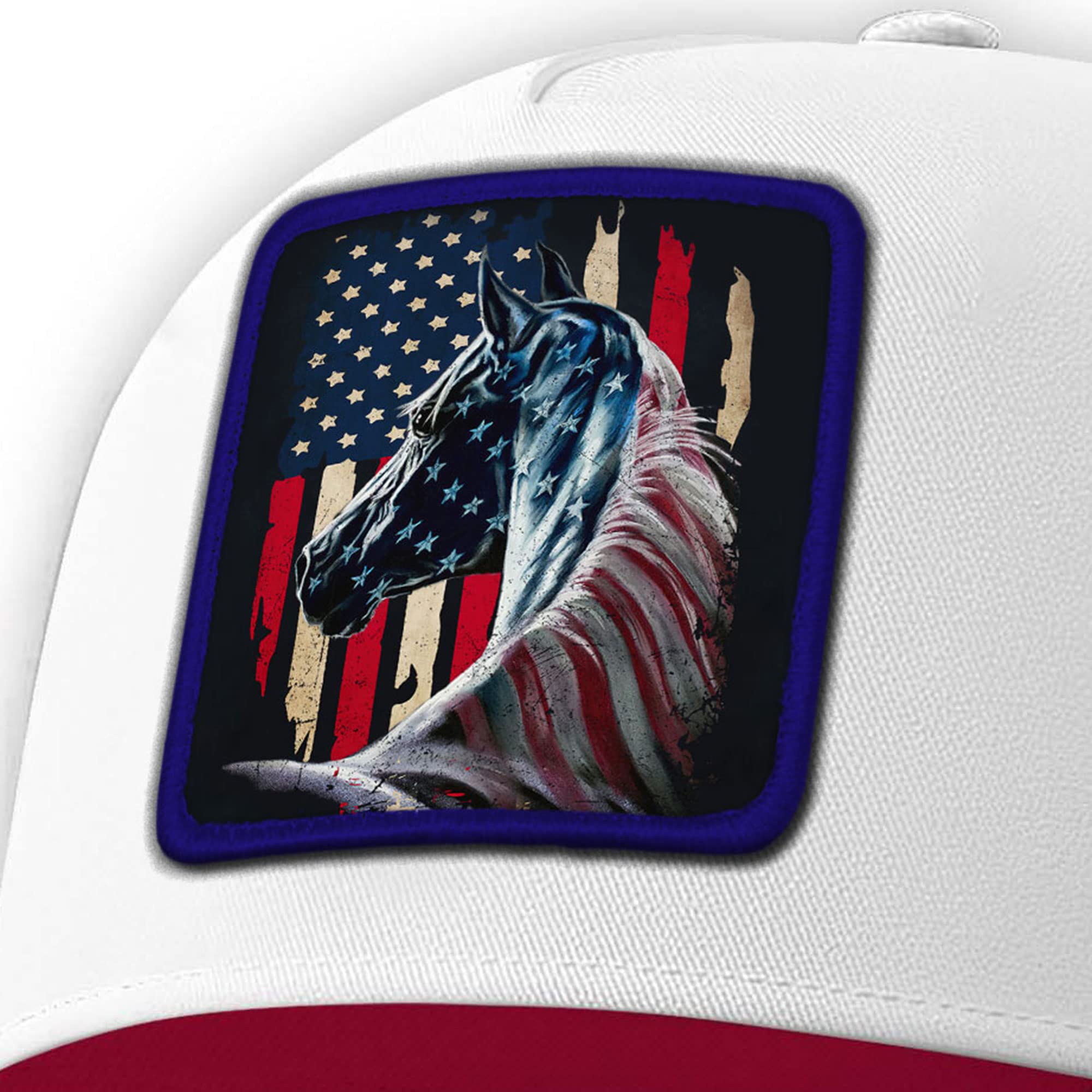 Asvance Trucker Hat - American Horse Mesh Back Baseball Cap for Mens - USA Horse Embroidered Hats - Gift for Dad
