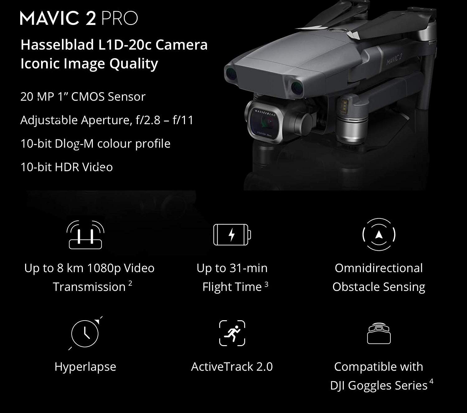 DJI Mavic 2 Pro Drone Quadcopter with Smart Controller, Must Have Bundle, 128GB SD Card, Polares 4 filter set (CPL, ND8, ND16, ND32), and More