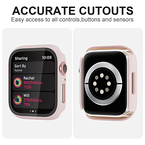 Cuteey 6 Pack Case for Apple Watch 40mm SE 2/SE/Series 6/Series 5/Series 4 with Built-in Tempered Glass Screen Protector, Overall Full Protective Bumper PC Cover for iwatch 40mm Accessories