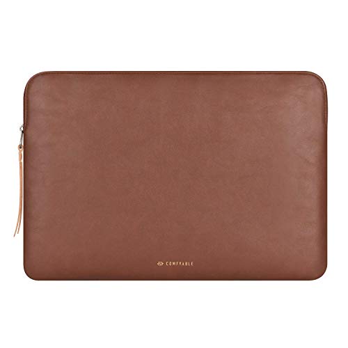 Comfyable Tablet Sleeve Compatible for iPad Pro 12.9 inch M2 2022 M1 2021 2020 with Smart/Magic Keyboard with Pencil Holder - PU Leather Bag Waterproof Slim Protective Cover Case - Brown