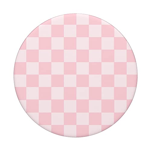 Classic Checkered Checker Checkerboard Blush Pink Pattern PopSockets Swappable PopGrip