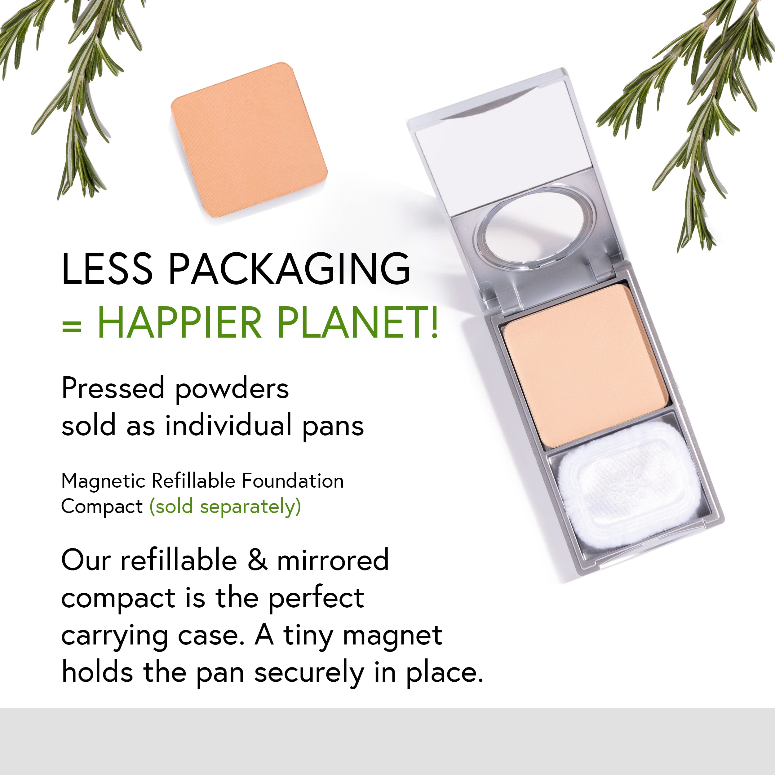Honeybee Gardens Pressed Mineral Powder Foundation Refill, Avignon, Pale Light Neutral Shade, Adjustable Coverage, Natural Finish, With Botanical Extracts And Vitamin E, 7.5g